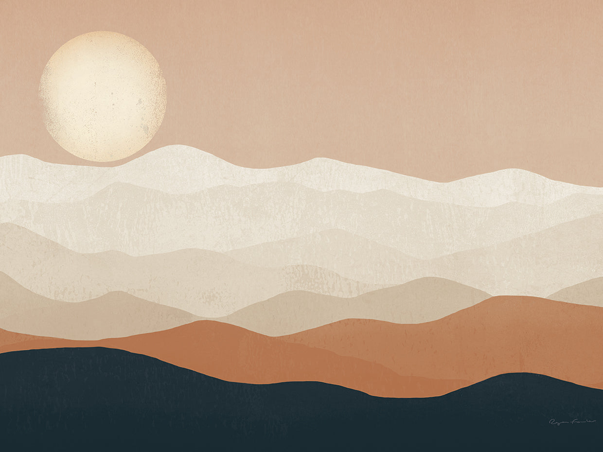 Ryan Fowler's Mojave Mountains and Moon Crop Canvas Art Prints | Fine ...