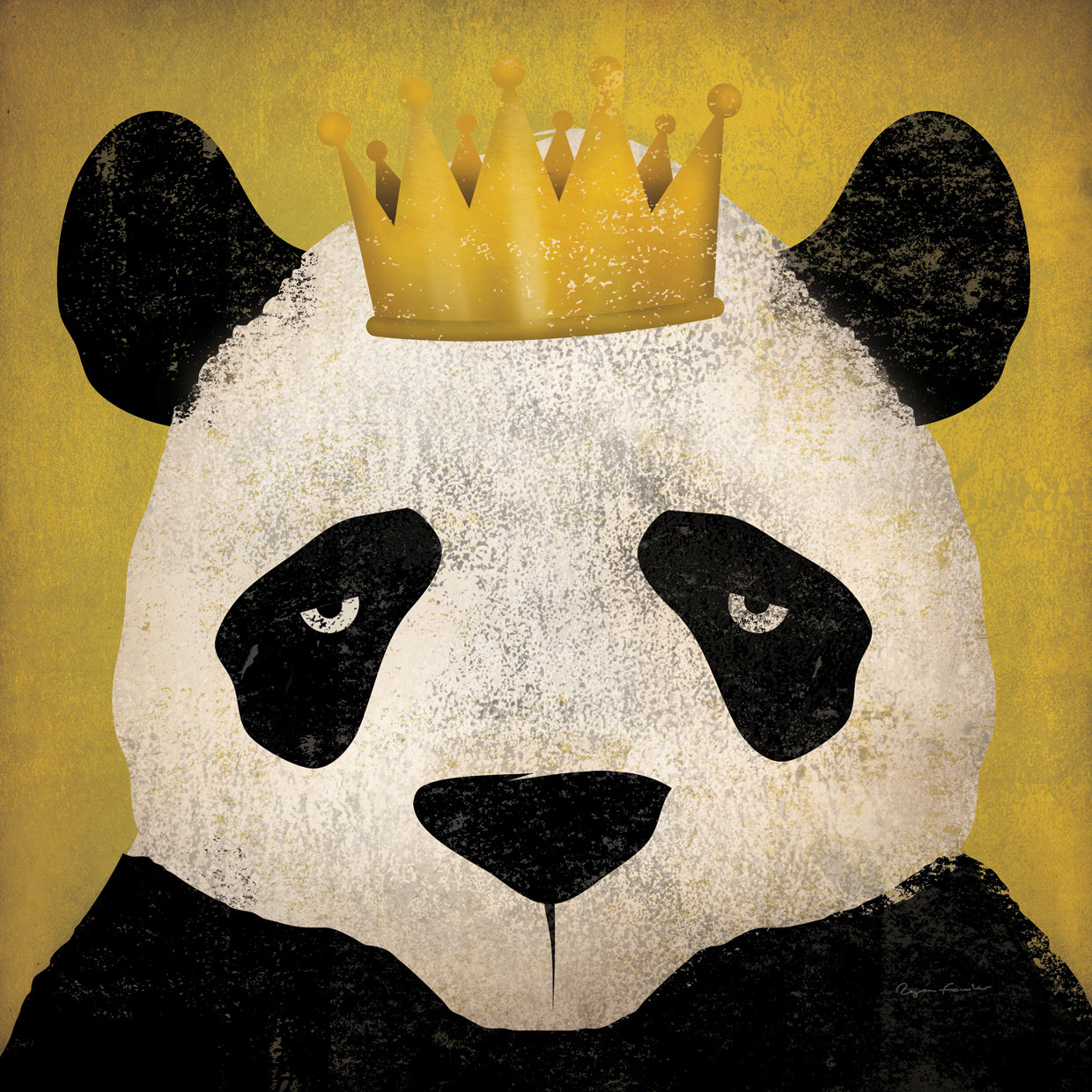 Ryan Fowler's Panda with Crown Canvas Art Prints | Fine Art Canvas