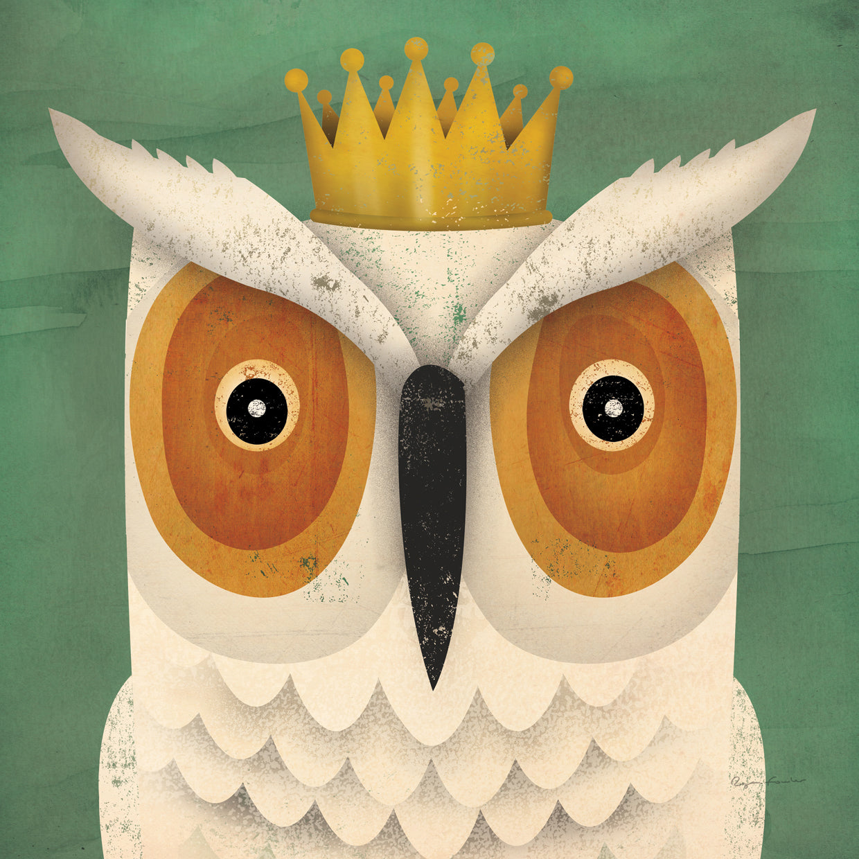 Ryan Fowler's White Owl with Crown Canvas Art Prints | Fine Art Canvas