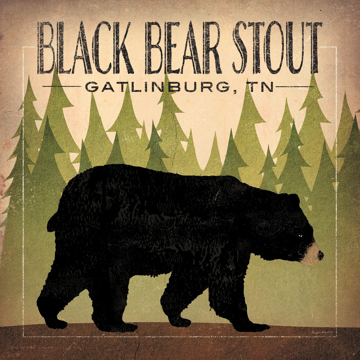 Take a Hike Bear Black Bear Stout Wall Art by Ryan Fowler | Fine Art Canvas