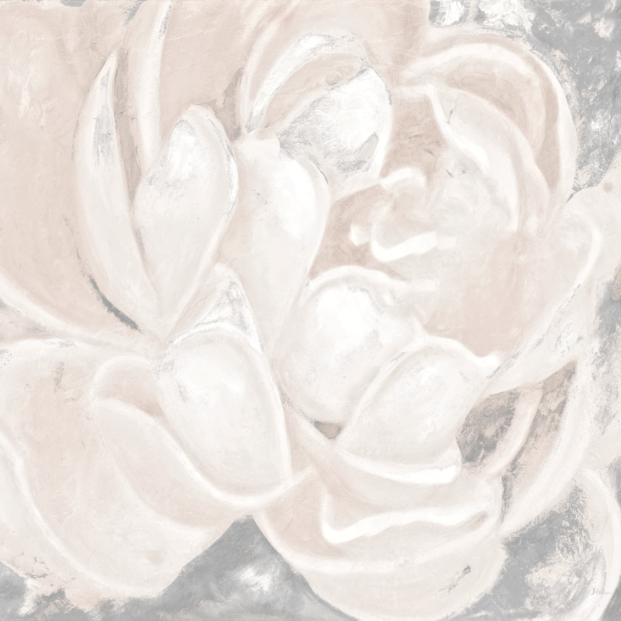 Pinto, Patricia's White Grey Flower I Canvas Art Prints | Fine Art Canvas