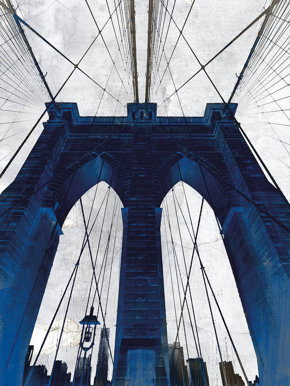 GI ArtLab's Brooklyn Bridge Blue Canvas Art Prints | Fine Art Canvas ...