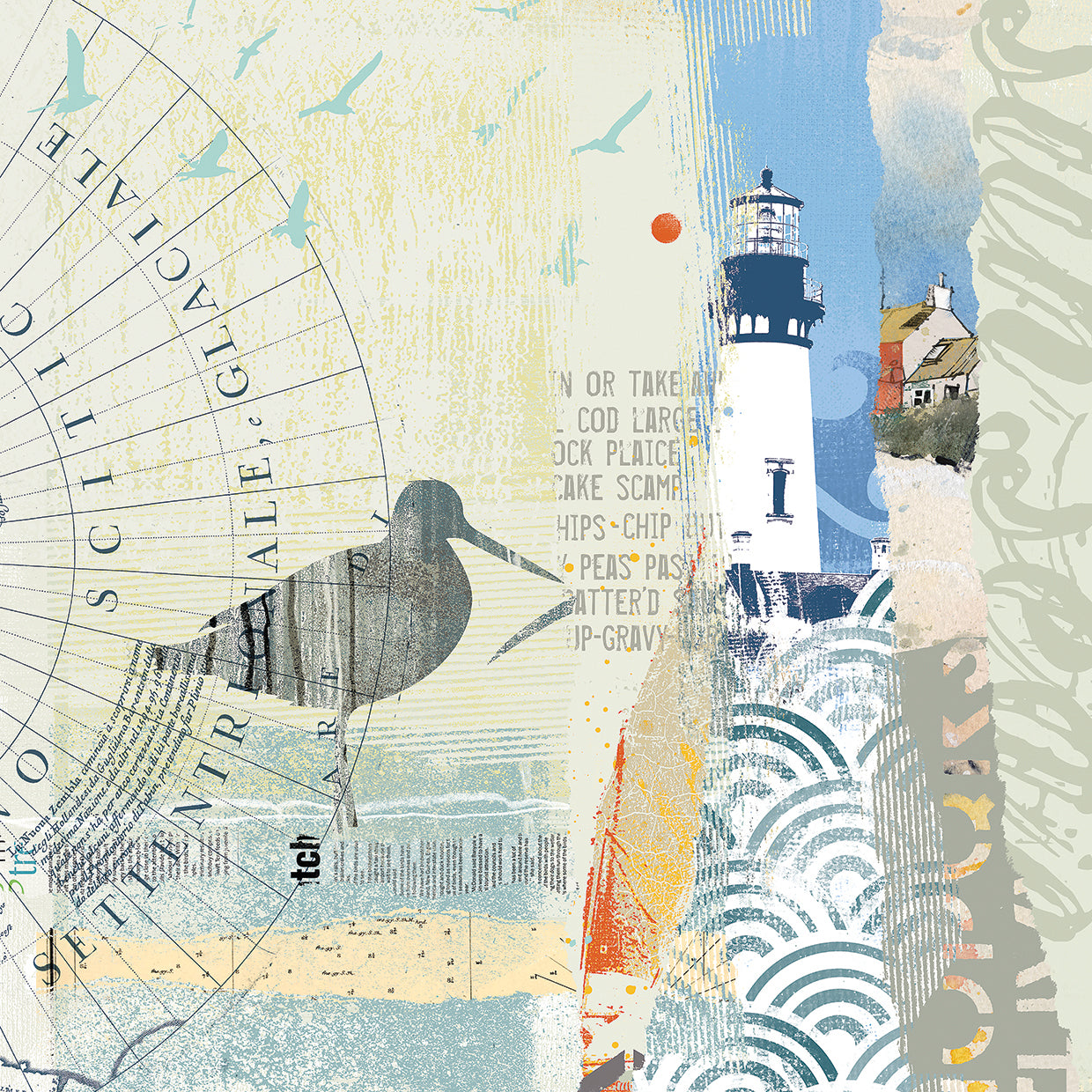 Ken Hurd's Coastal Collage Light Canvas Art Prints | Fine Art Canvas