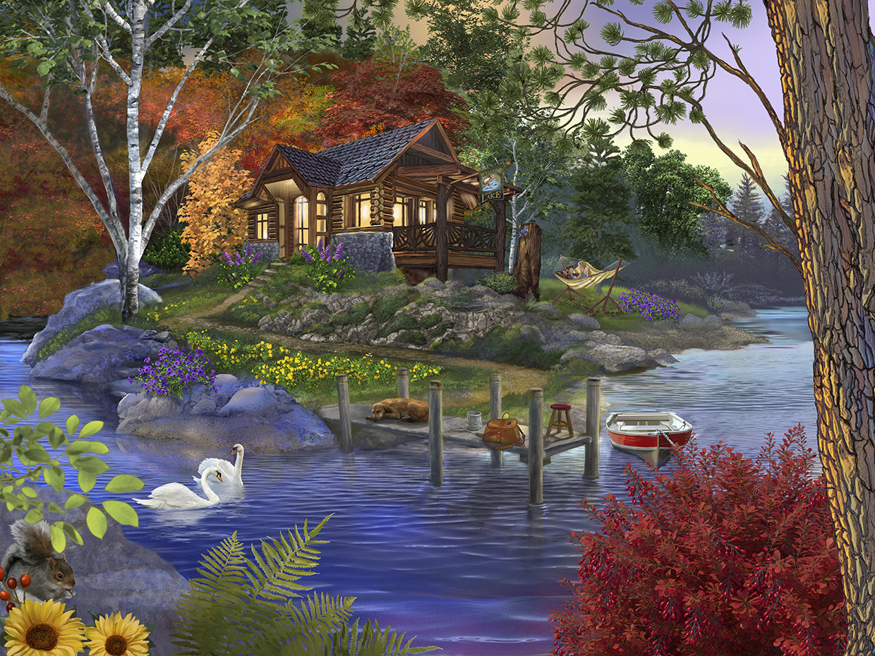 Memory Lake Wall Art by Bigelow Illustrations- Exclusive | Fine Art Canvas