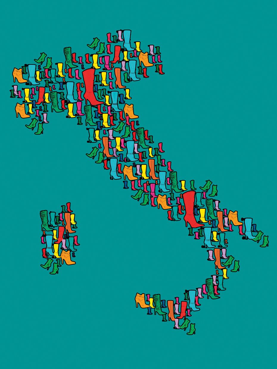 Italy Map 2 Wall Art by Mark Ashkenazi | Fine Art Canvas