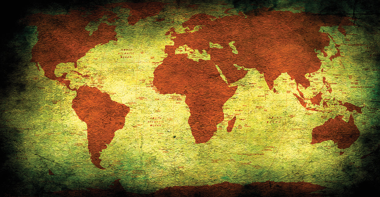 Mark Ashkenazi's Map Of The World 10 Canvas Art Prints | Fine Art Canvas