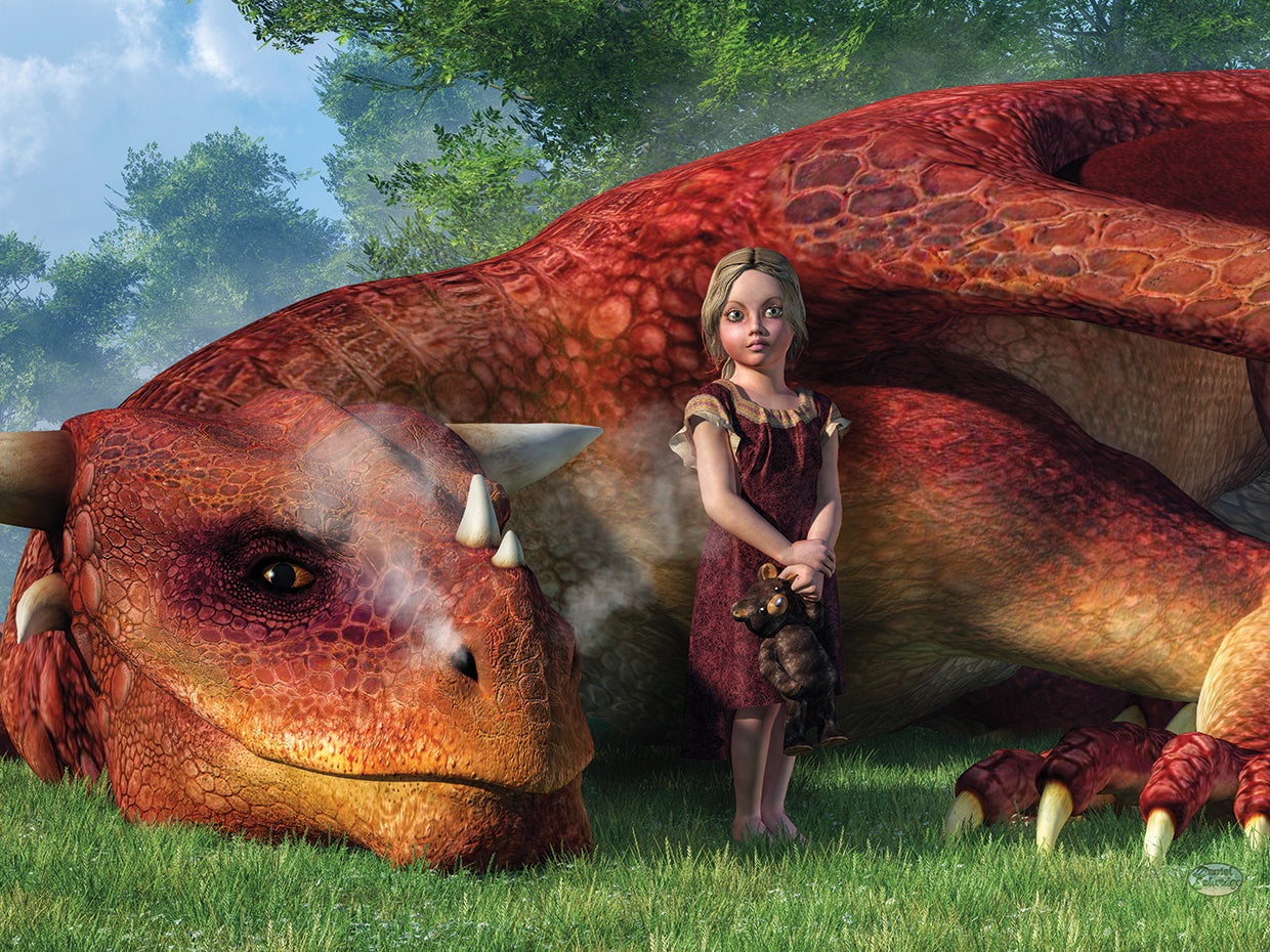 A Little Girl And Her Dragon by Daniel Eskridge | FineArtCanvas.com ...