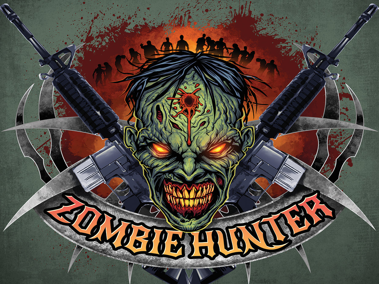 Zombie Hunter Logo Template by FlyLand Designs | FineArtCanvas.com ...