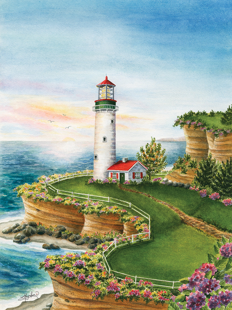 Lighthouse Sunset Wall Art by Mary Irwin | Fine Art Canvas