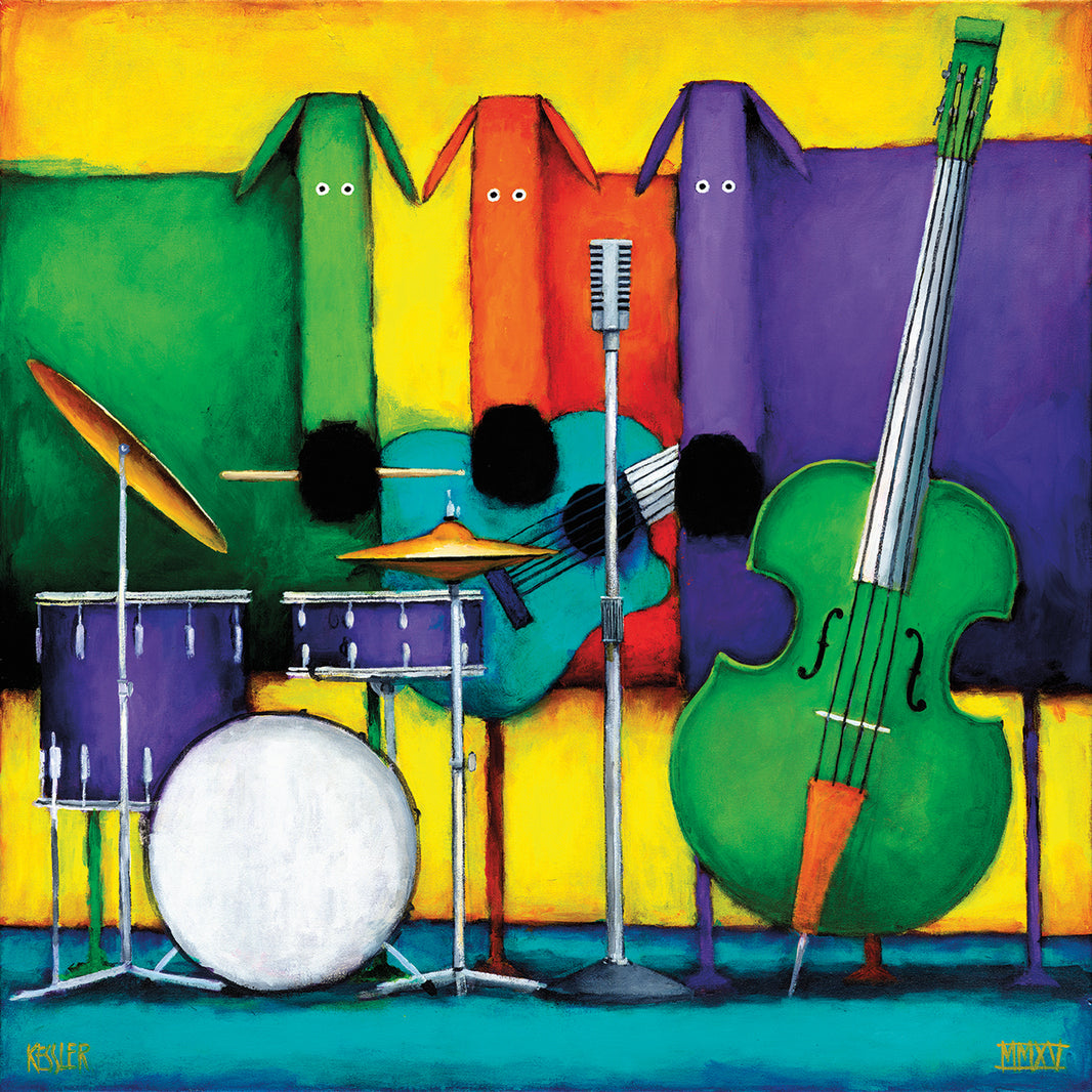 Daniel Patrick Kessler's Blue Dog With Apple Canvas Art Prints | Fine ...