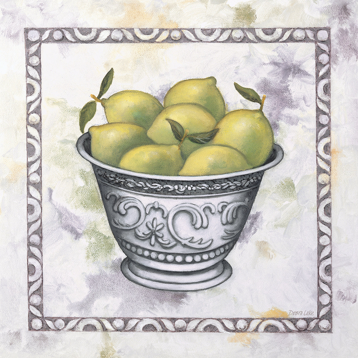 Debra Lake's Limes In A Silver Bowl Canvas Art Prints | Fine Art Canvas