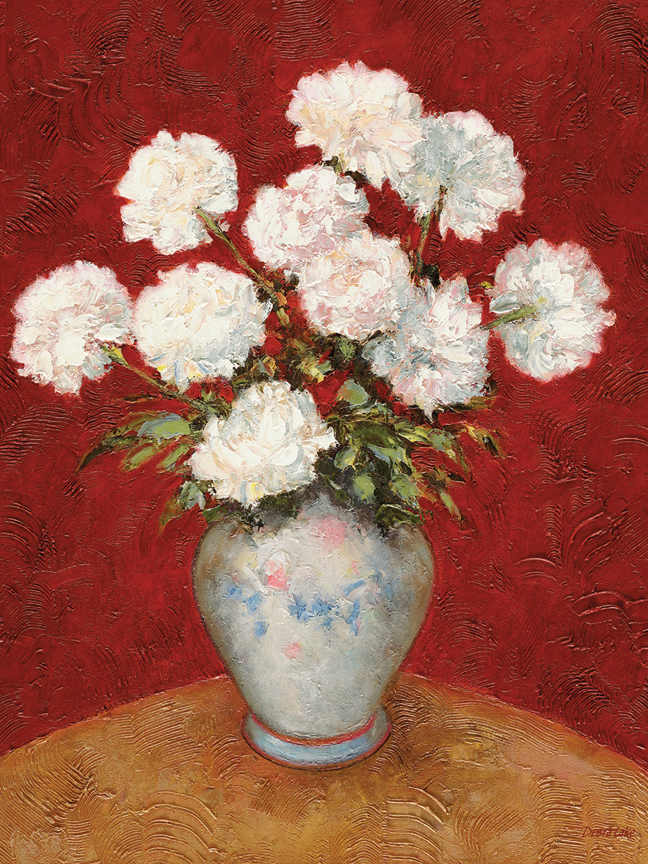 Debra Lake's Vase with white Flowers Canvas Art Prints | Fine Art ...