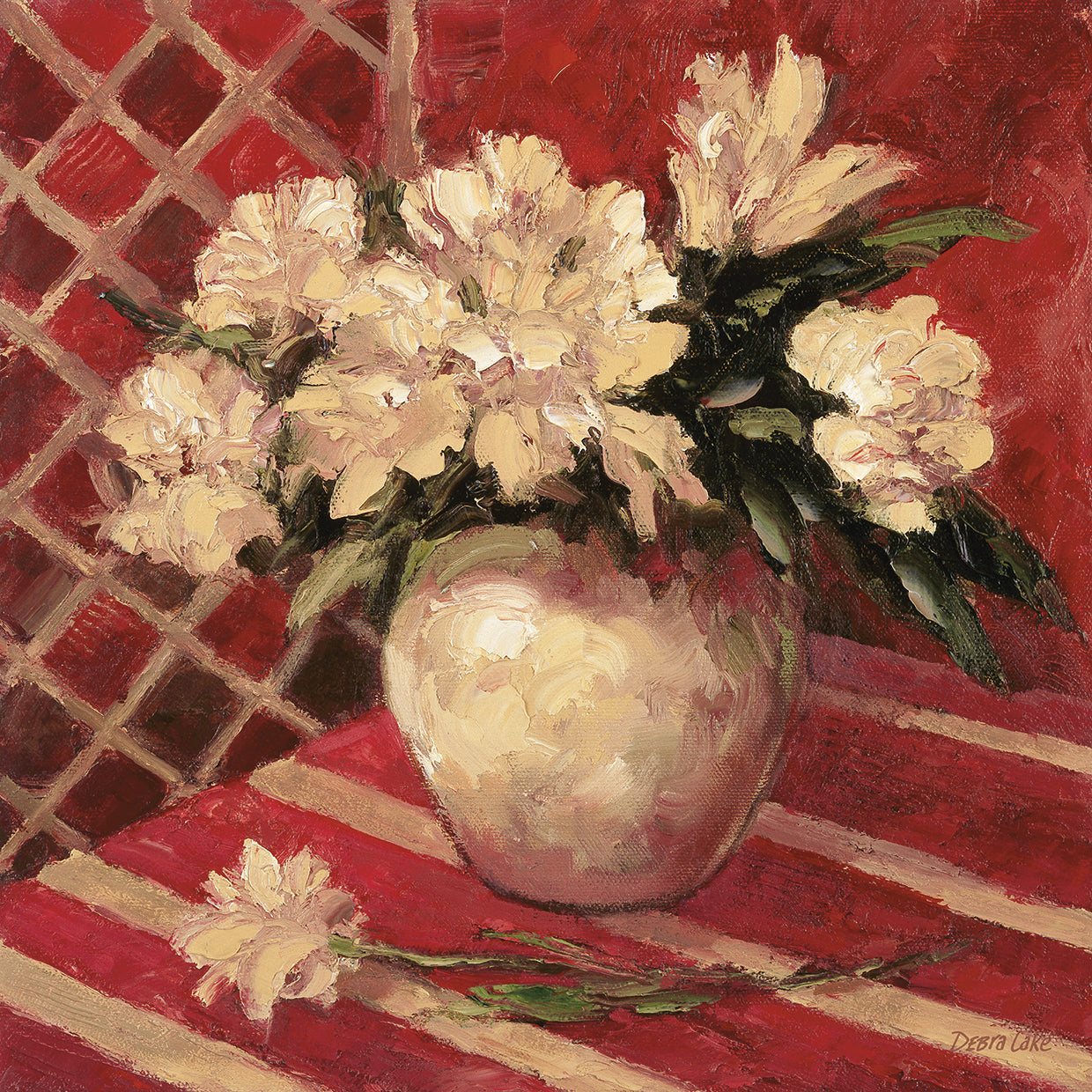 Debra Lake's Peonies In Vase Canvas Art Prints | Fine Art Canvas
