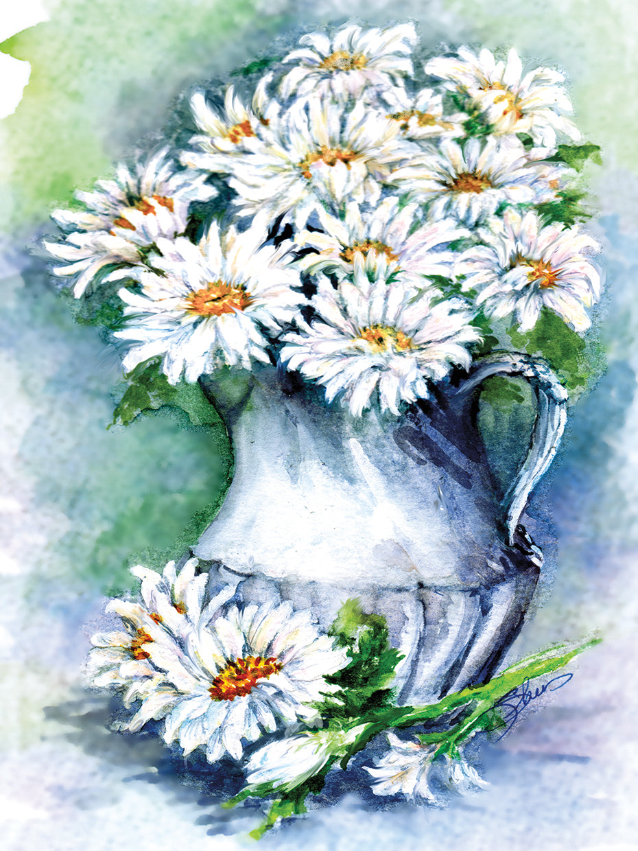 Daisies Watercolor Sketch by Sher Sester | FineArtCanvas.com ...
