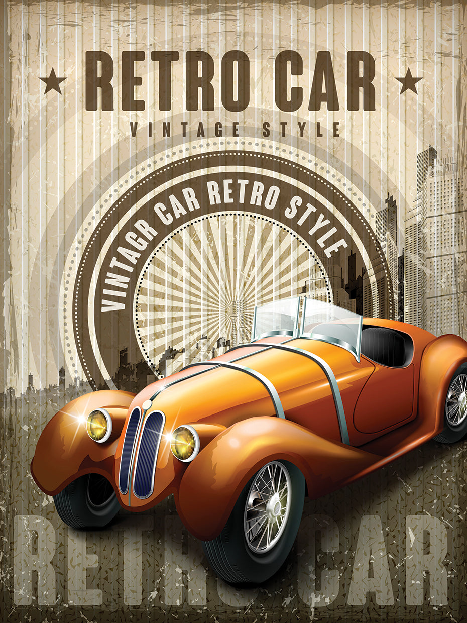 Retro Roadster Poster by DP Gallery | FineArtCanvas.com – Fineartcanvas.com