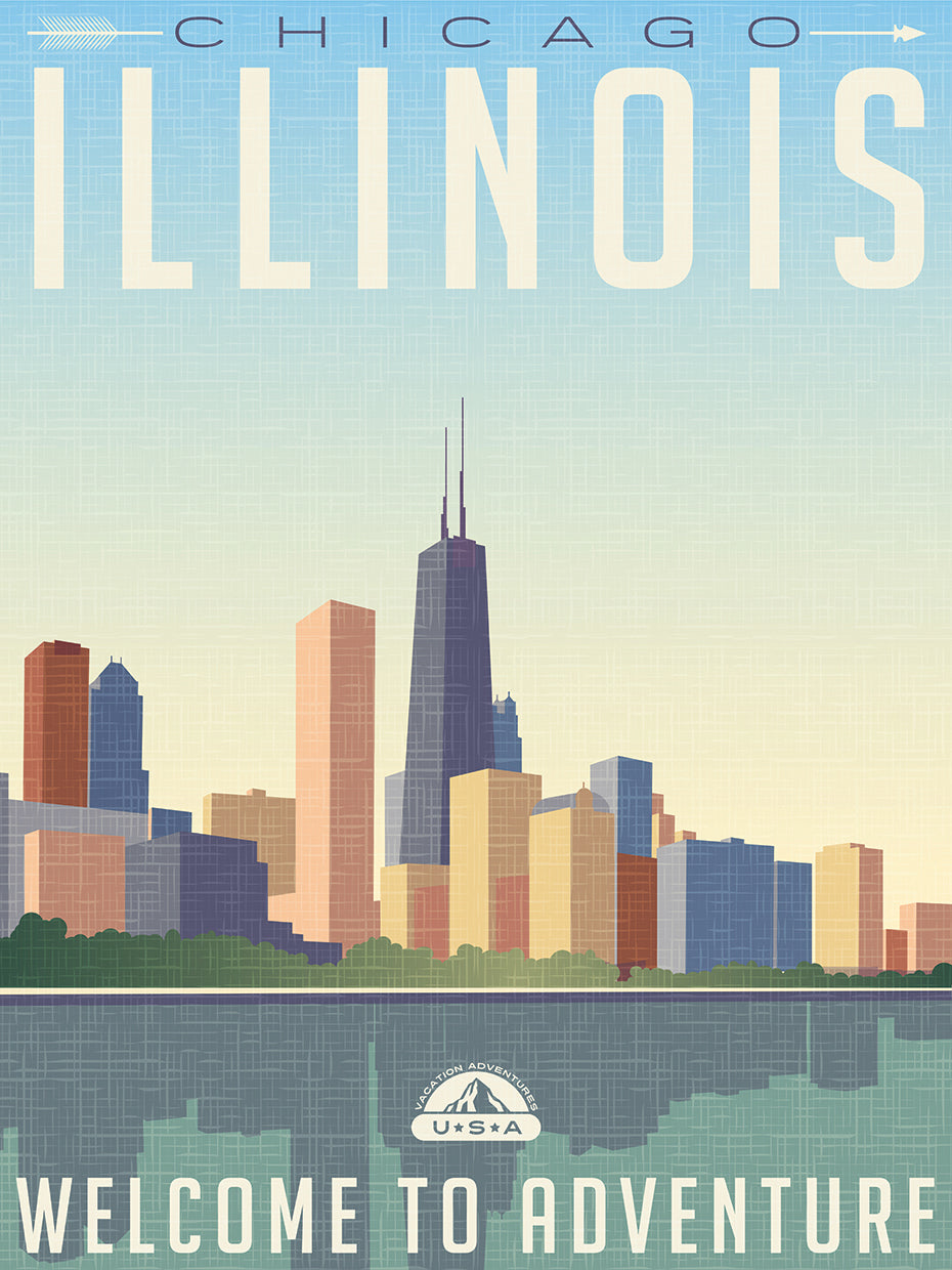 Downtown Chicago Welcome Wall Art by DP Gallery | Fine Art Canvas