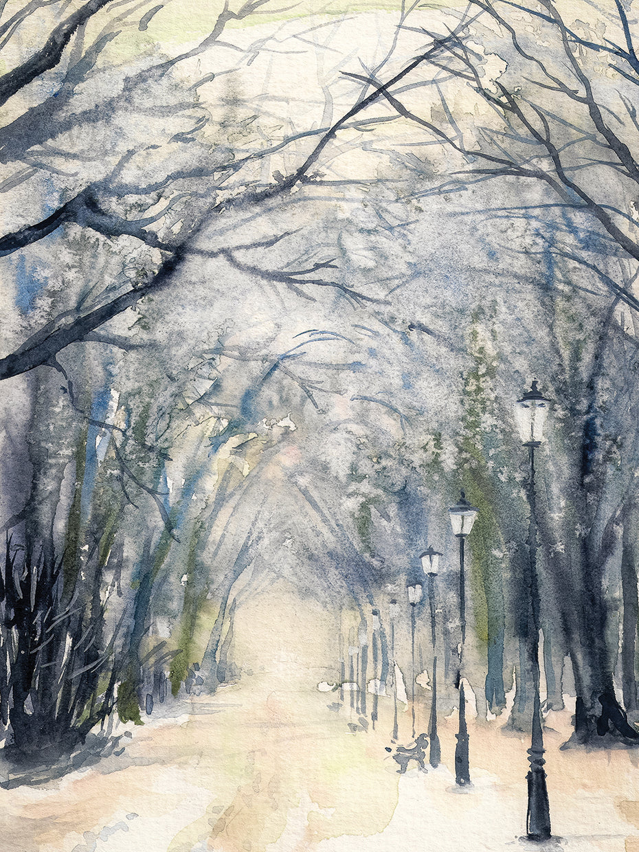 Silver Snow Park Path by DP Gallery | FineArtCanvas.com – Fineartcanvas.com