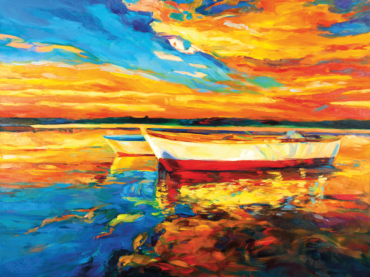 So Gold Sunset Boats by DP Gallery | FineArtCanvas.com – Fineartcanvas.com