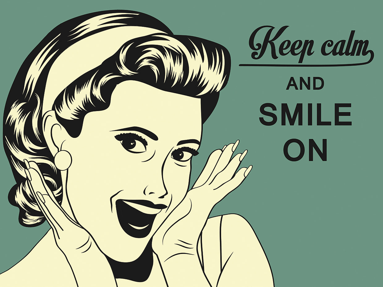 Keep Calm Smiling Girl Wall Art by DP Gallery | Fine Art Canvas