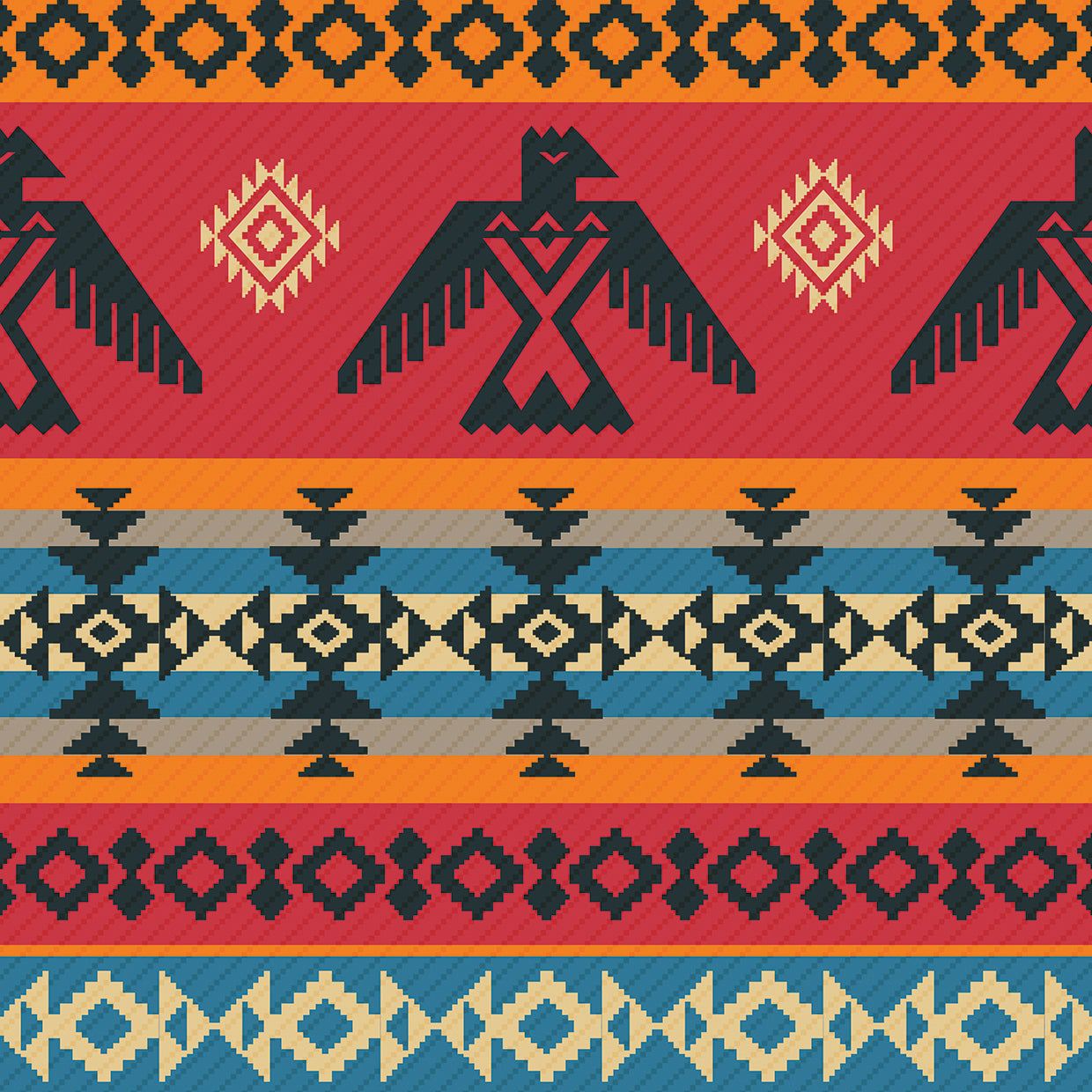 Geometric Thunderbird Pattern Wall Art by DP Gallery | Fine Art Canvas