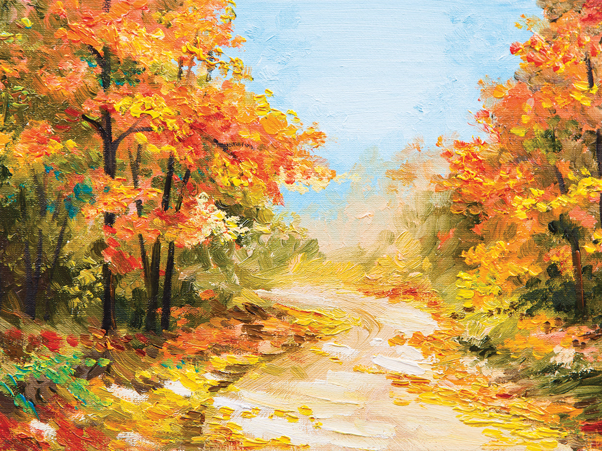 Fall Fiesta Forest Path Wall Art by DP Gallery | Fine Art Canvas