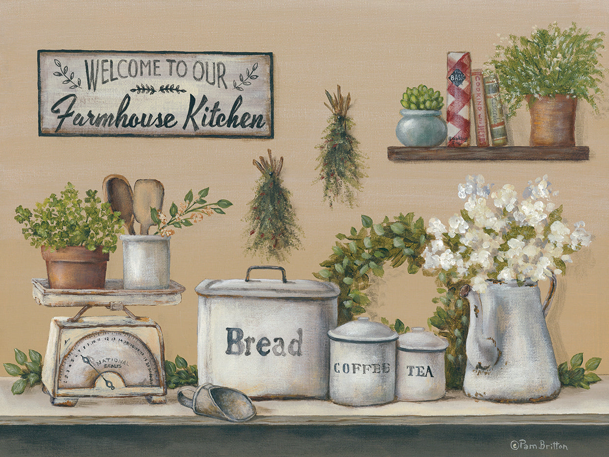 Pam Britton's Garden Farmhouse Kitchen Canvas Art Prints | Fine Art ...