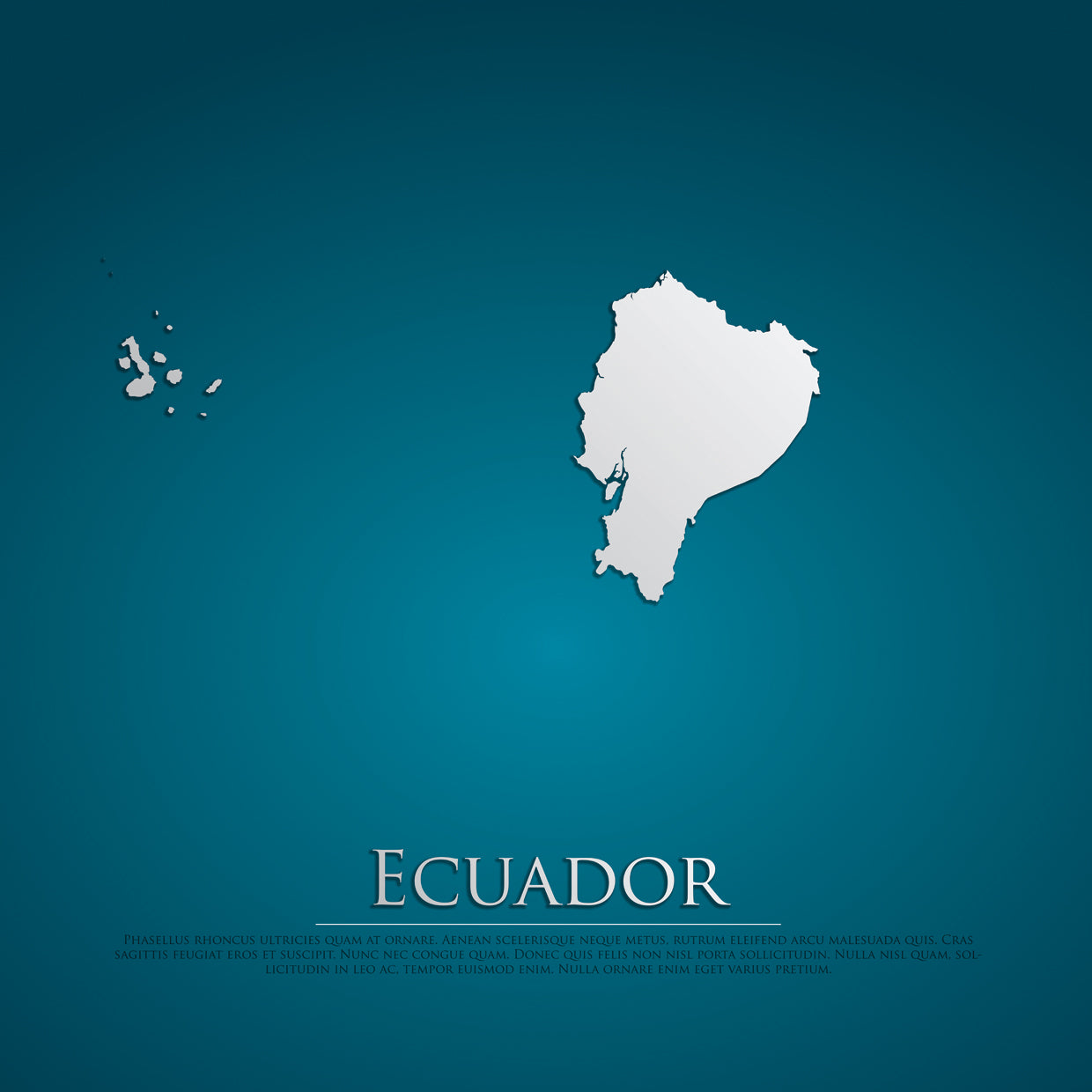 Blue Ecuador Map Wall Art by DP Gallery | Fine Art Canvas
