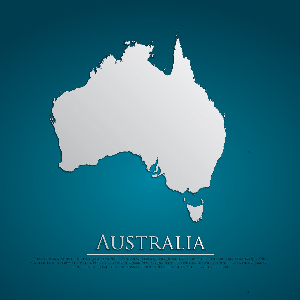 Blue Australia Map Wall Art by DP Gallery | Fine Art Canvas