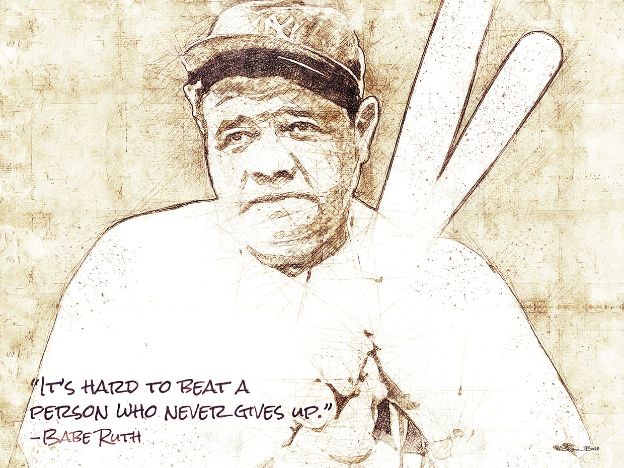 Susan Ball's Babe Ruth Sketch Canvas Art Prints | Fine Art Canvas ...