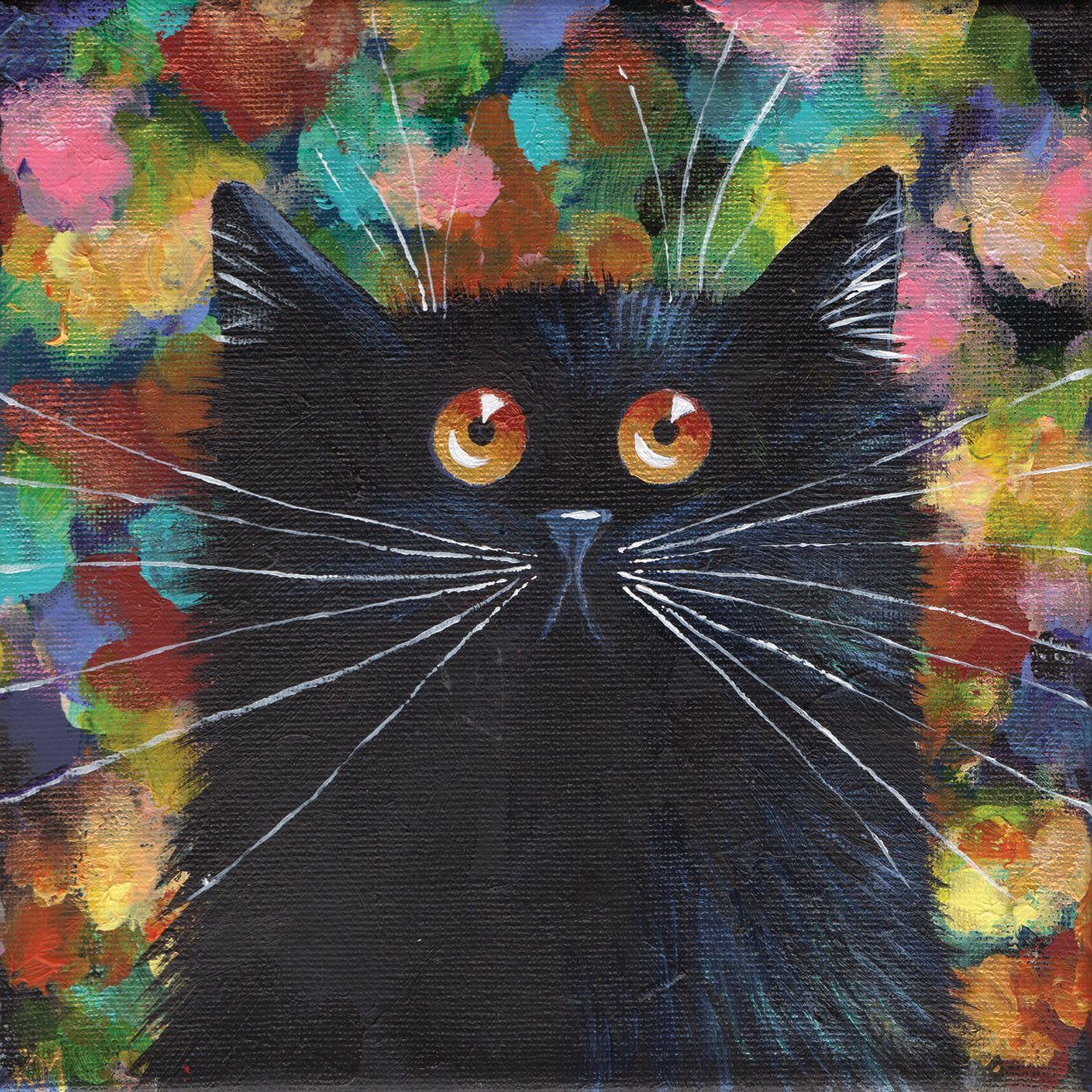 Kim Haskins's Sparkle Black Cat Canvas Art Prints | Fine Art Canvas ...