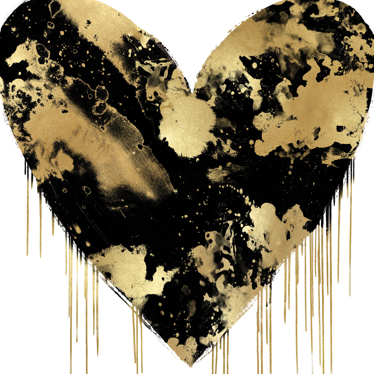Lindsay Rodgers's Big Hearted Black and Gold Canvas Art Prints | Fine ...
