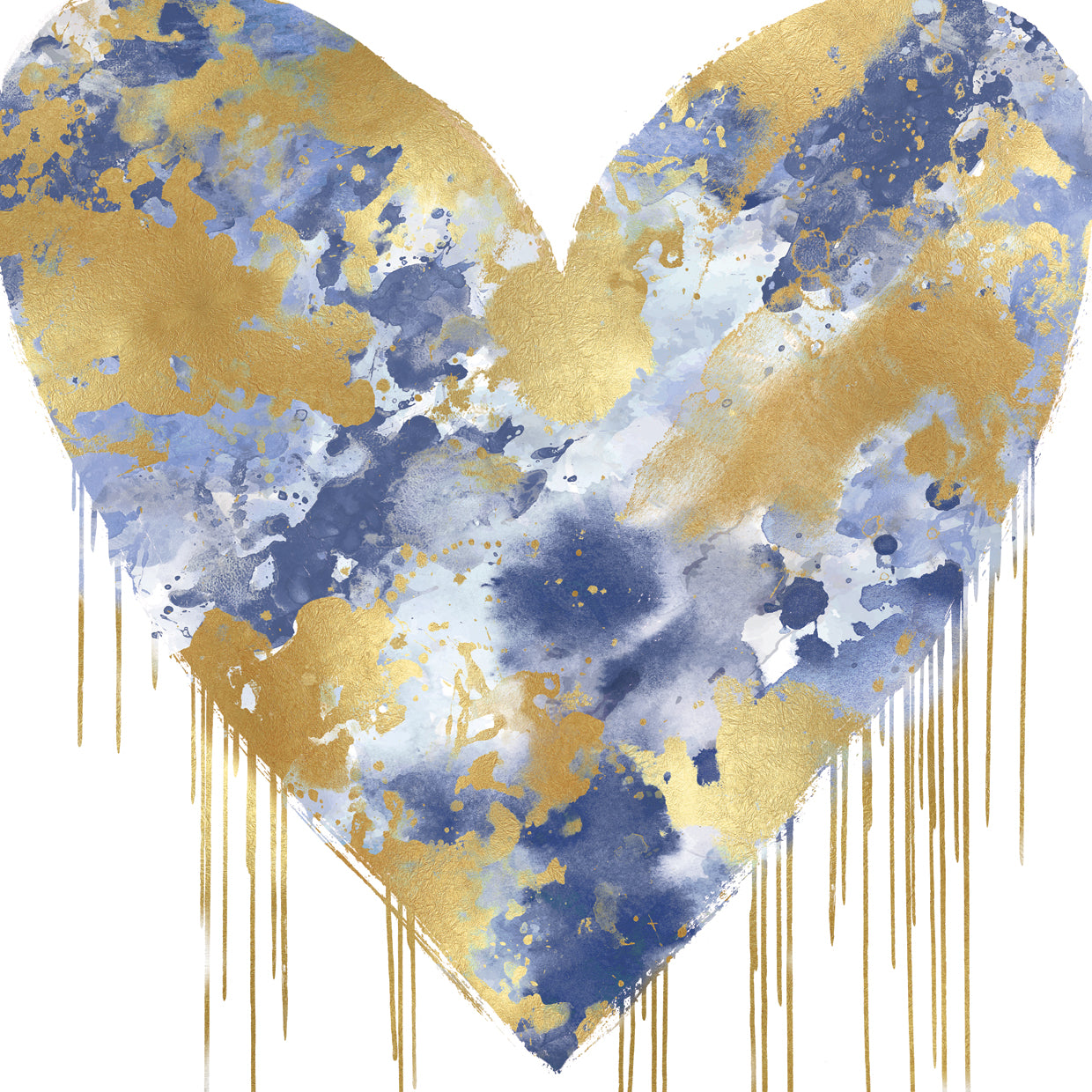 Lindsay Rodgers's Big Hearted Blue and Gold Canvas Art Prints | Fine ...