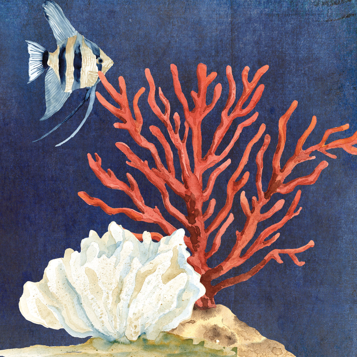 Audrey Jeanne Roberts's Indigo Ocean - Coral 4 Canvas Art Prints | Fine ...