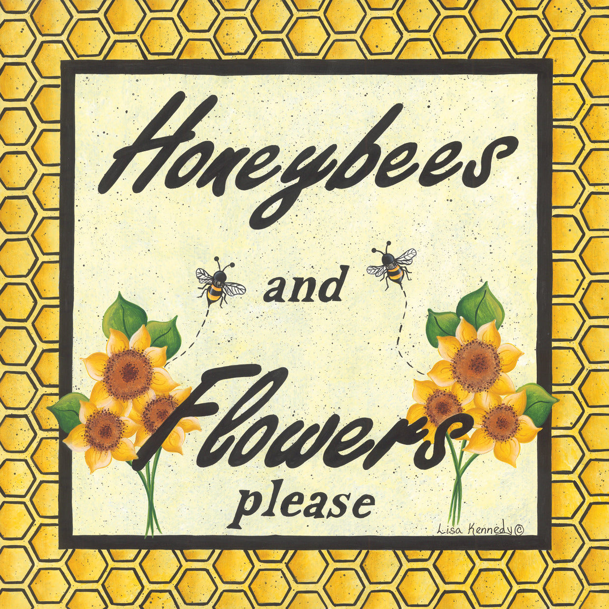 Lisa Kennedy's Honeybees & Flowers Canvas Art Prints | Fine Art Canvas
