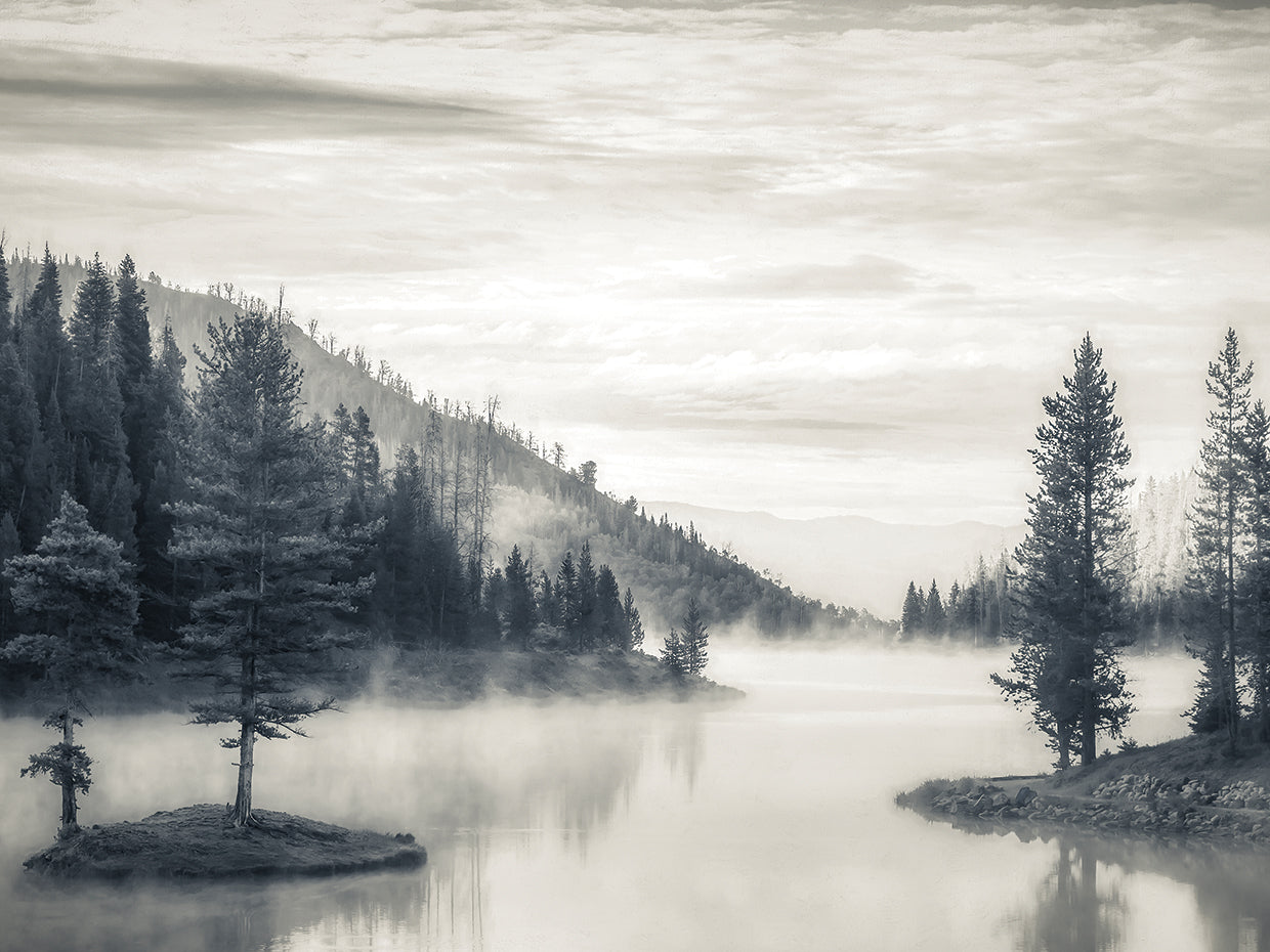 Mist on a Mountain Lake Wall Art by Don Schwartz | Fine Art Canvas