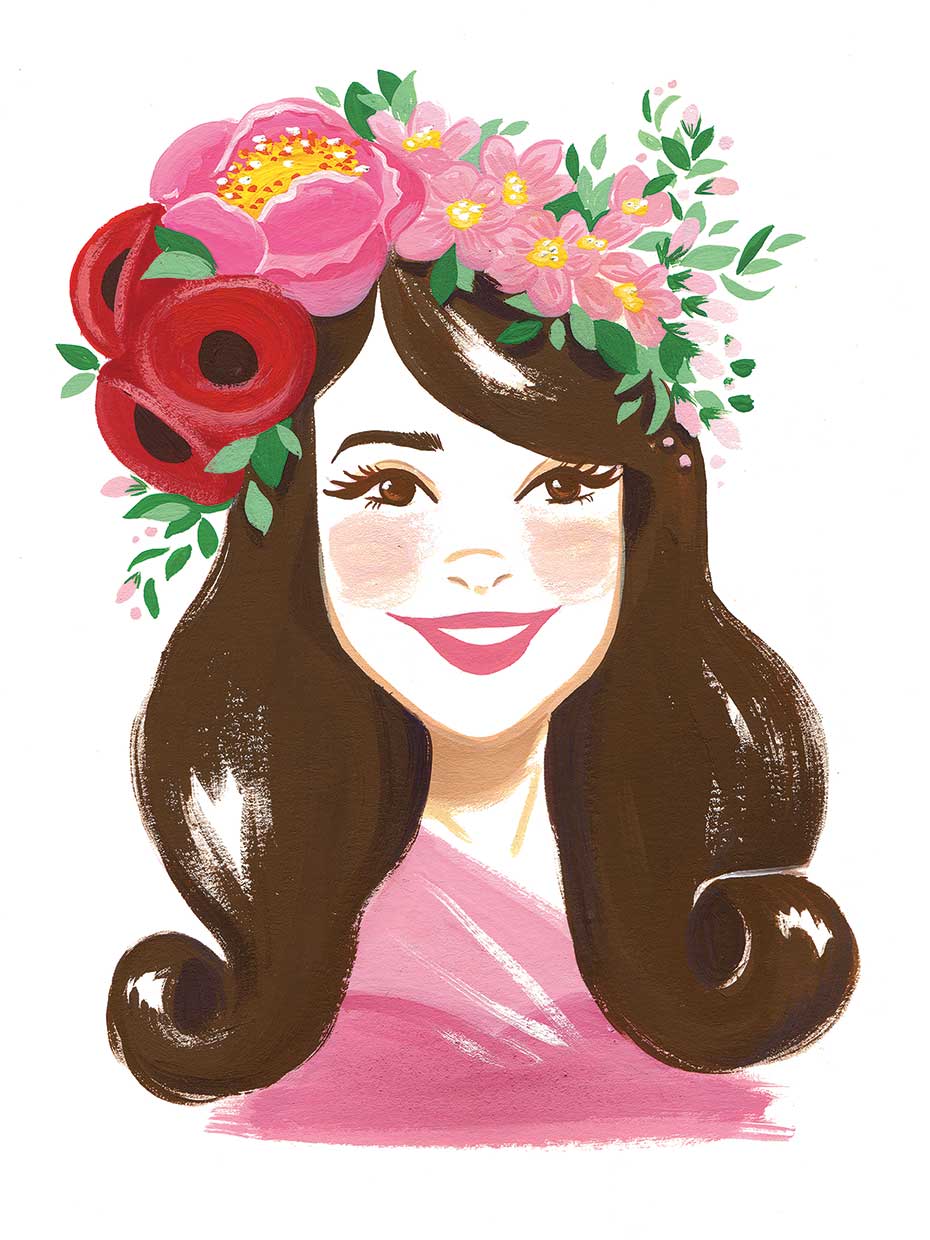 Pink Garden Lady Wall Art by Ann Shen | Fine Art Canvas
