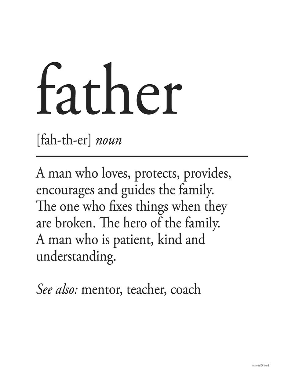 Father Definition 2 Wall Art by lettered & lined | Fine Art Canvas