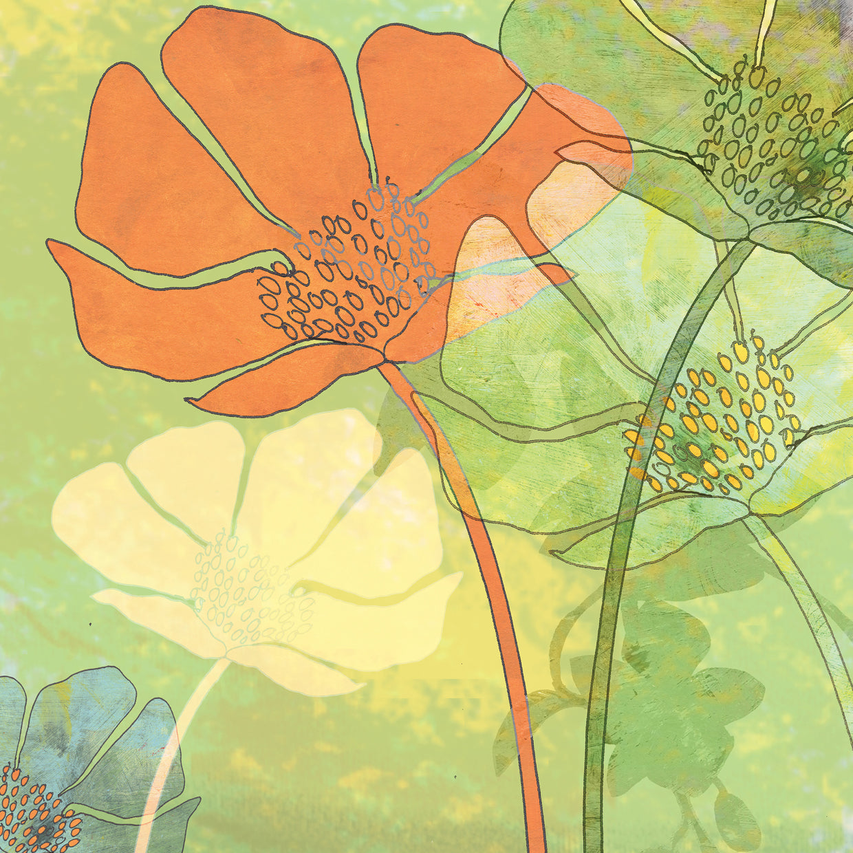 Floral Shadows 2 Wall Art by Jan Weiss | Fine Art Canvas