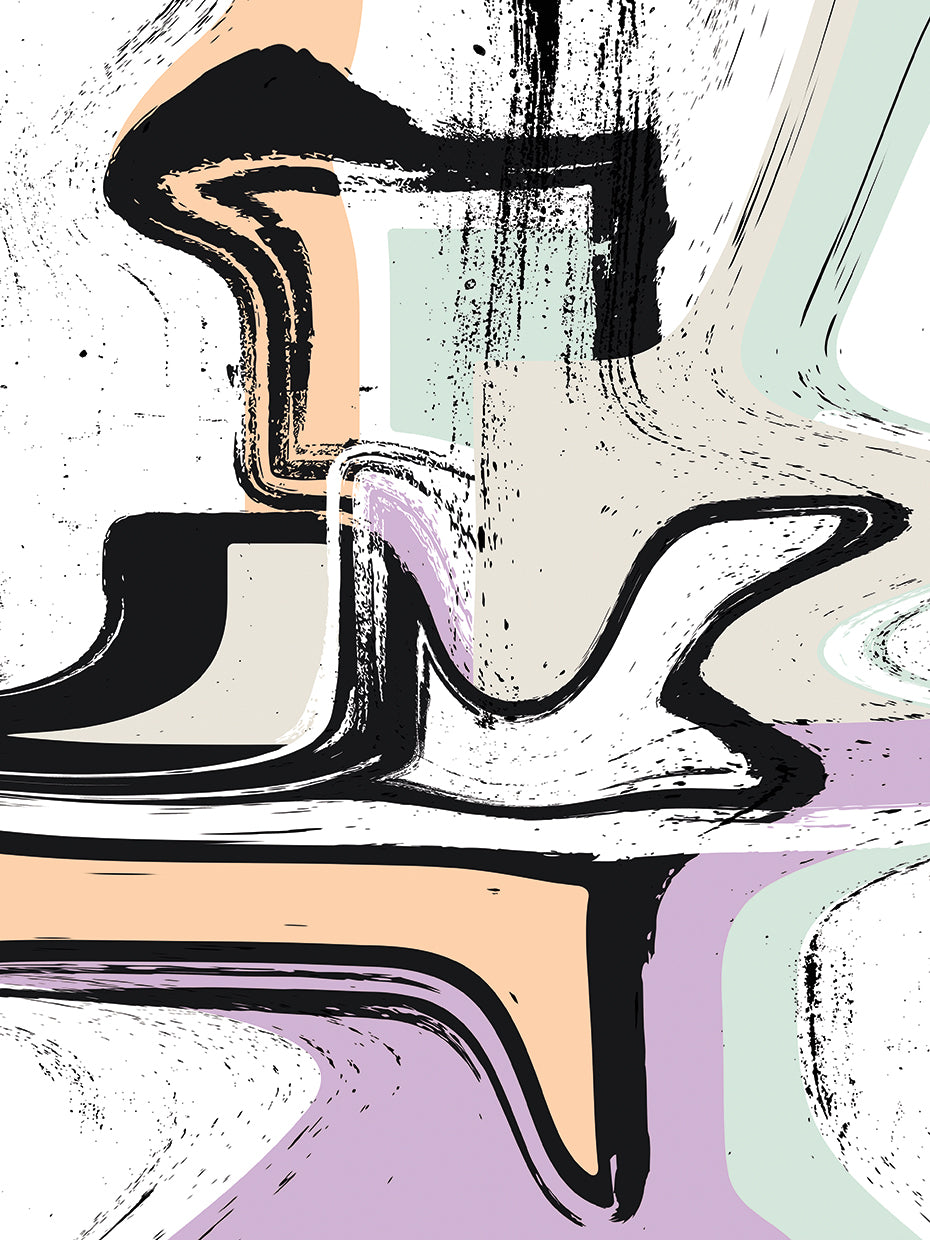 Walk Away - 90s Twisty shapes Wall Art by Melanie Viola | Fine Art Canvas