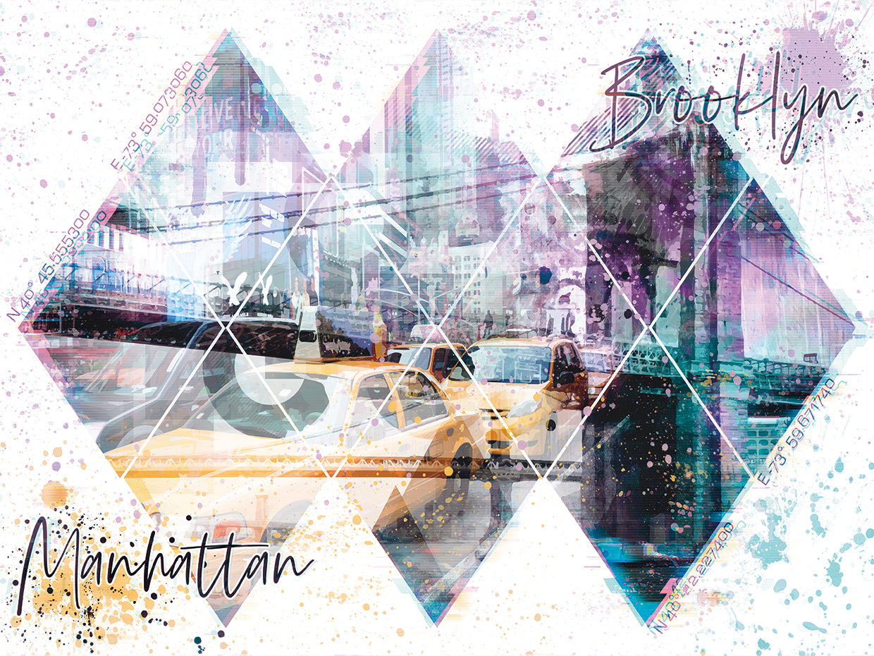MODERN ART Coordninates MANHATTAN & BROOKLYN Wall Art by Melanie Viola ...