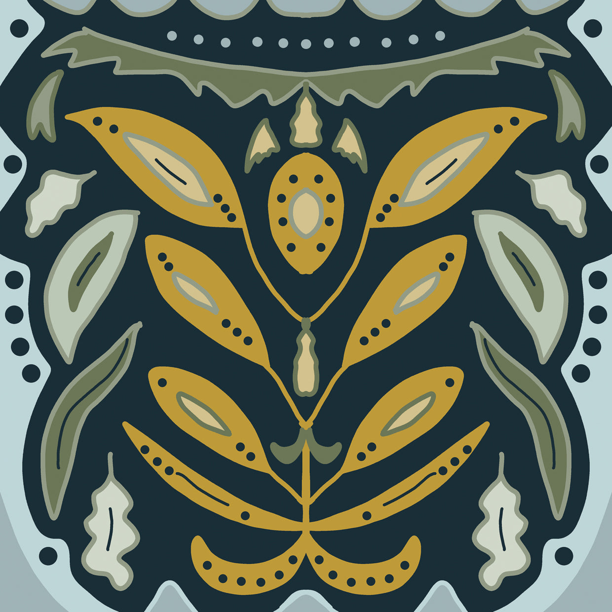 Nancy Merkel's Leafy Nouveau Tile Canvas Art Prints | Fine Art Canvas