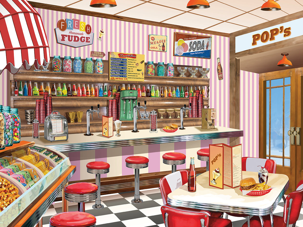 Soda Fountain Candy Store Wall Art by Grateful Licensing Studio | Fine ...