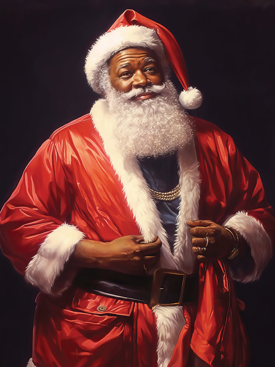 Jolly Santa in Robe Wall Art by Imagine It Images | Fine Art Canvas