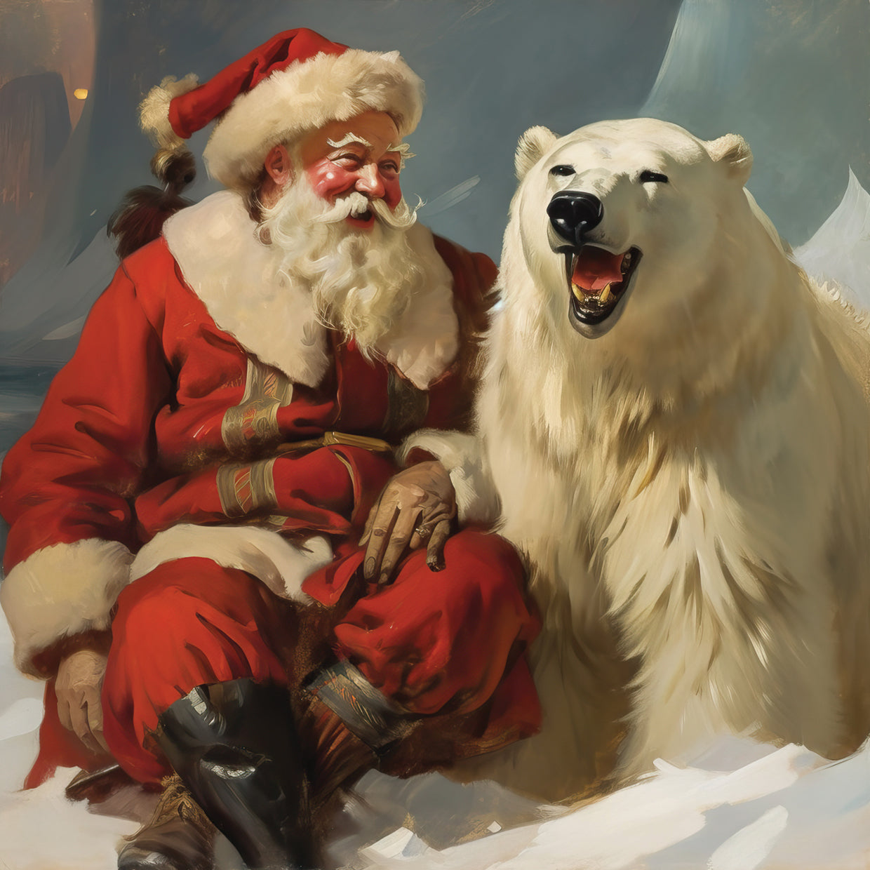 Imagine It Images's Santa and Polar Bear HR (3) Canvas Art Prints ...