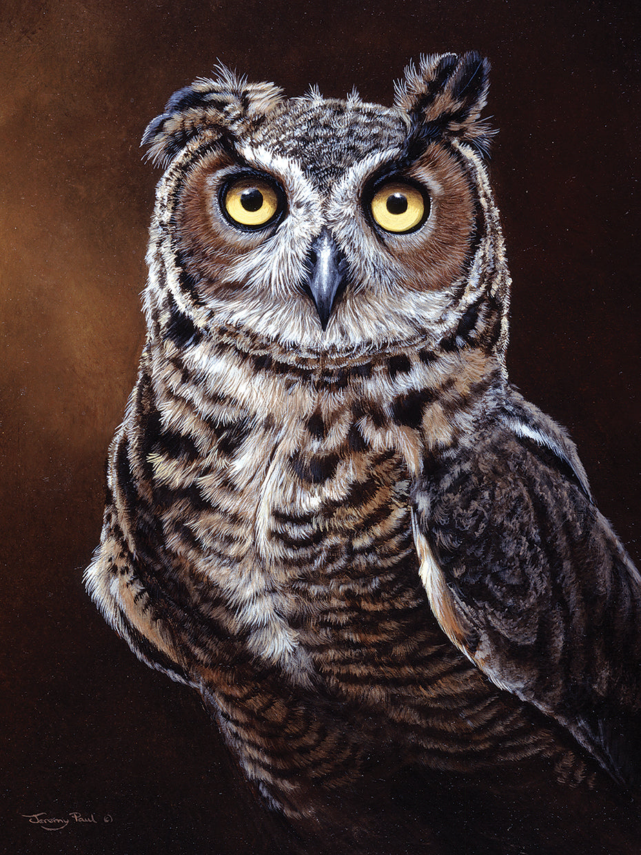 221 Great Horned Owl Wall Art by Jeremy Paul | Fine Art Canvas
