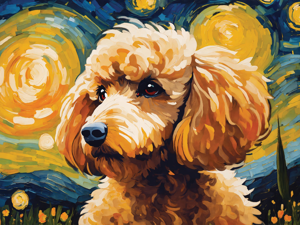 The Pop Art Factory's Van gogh Inspired Dogs Poodle Canvas Art Prints ...