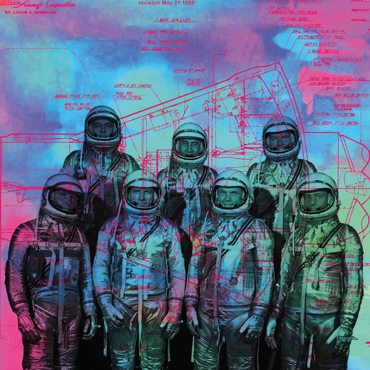 Thes Mercury Seven Wall Art by The Pop Art Factory | Fine Art Canvas
