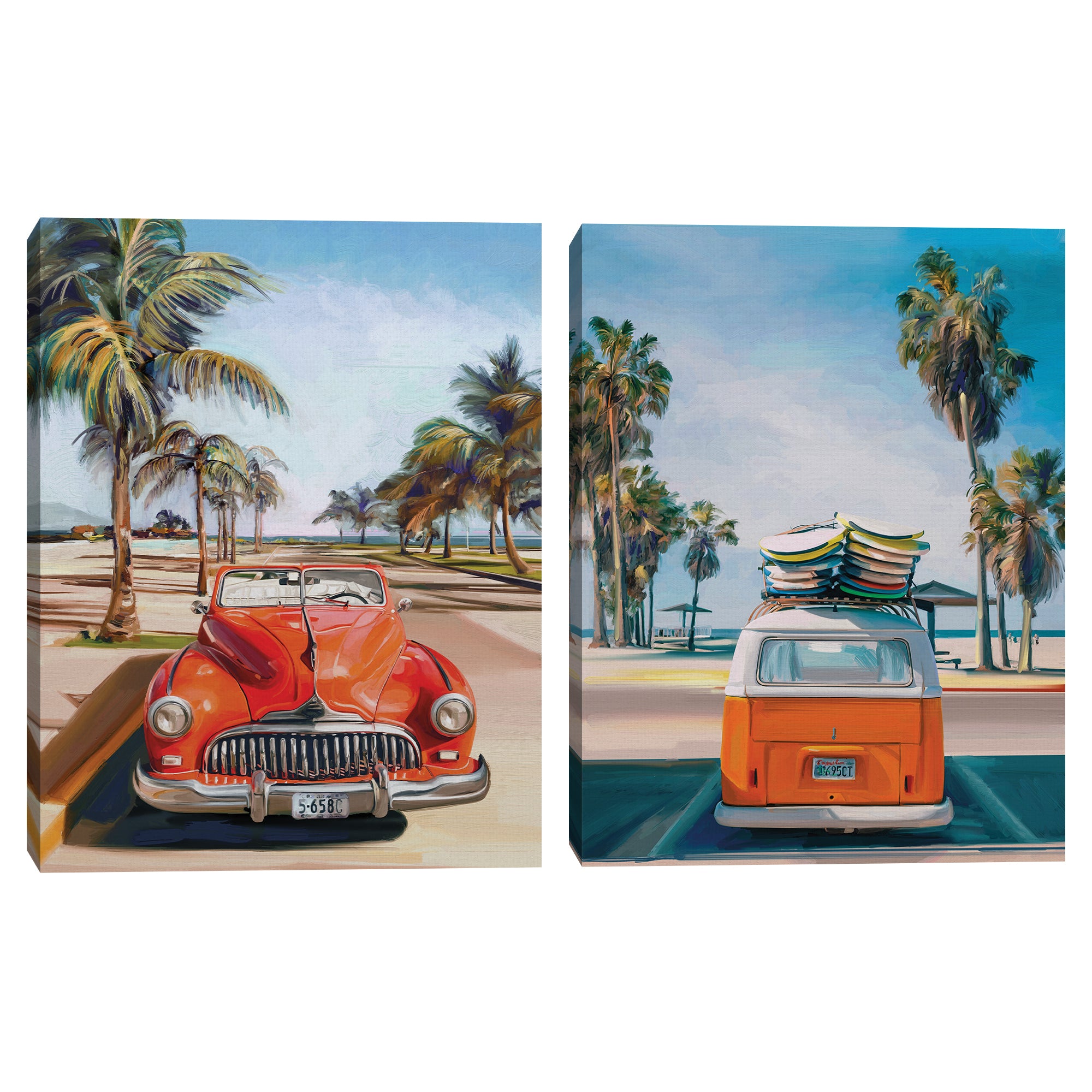 Retro Beach Day I & II – Fineartcanvas.com